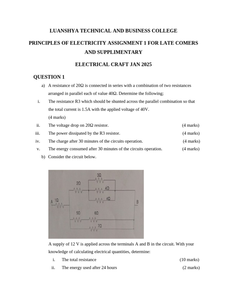Late Comers Ass (One) 1 Jan 2025 Poe | PDF | Series And Parallel ...