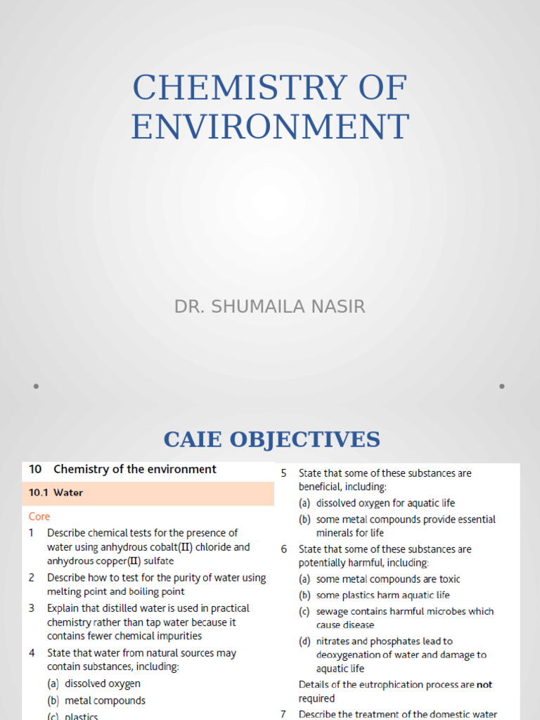 Chemistry of Environment | PDF