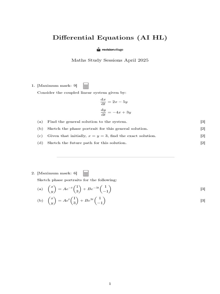 AIHL Differential Equations Pre Reading | PDF | Physics | Mechanical Engineering