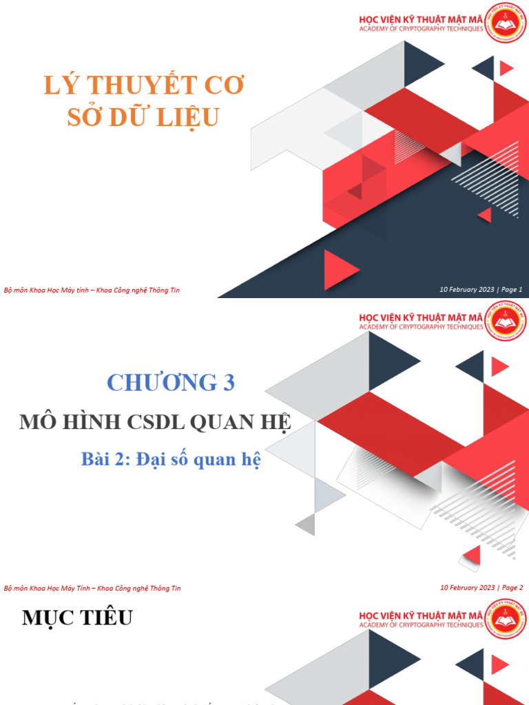 03.2 Chương 3_ Mô hình CSDL quan hệ | PDF