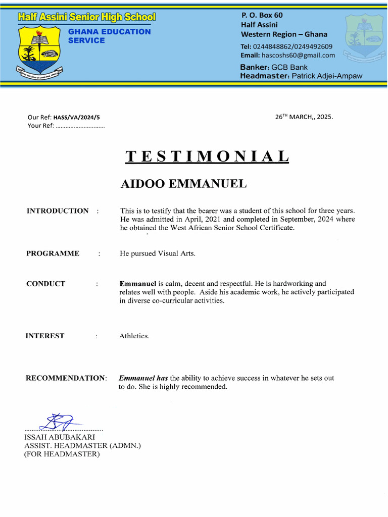 COLLEGE Testimonial | PDF