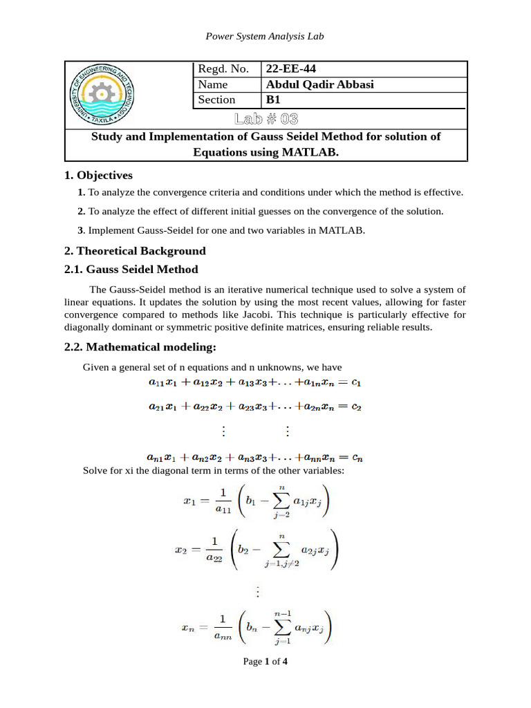 Sample Lab Report PSA 3 | PDF | Mathematics | Numerical Analysis