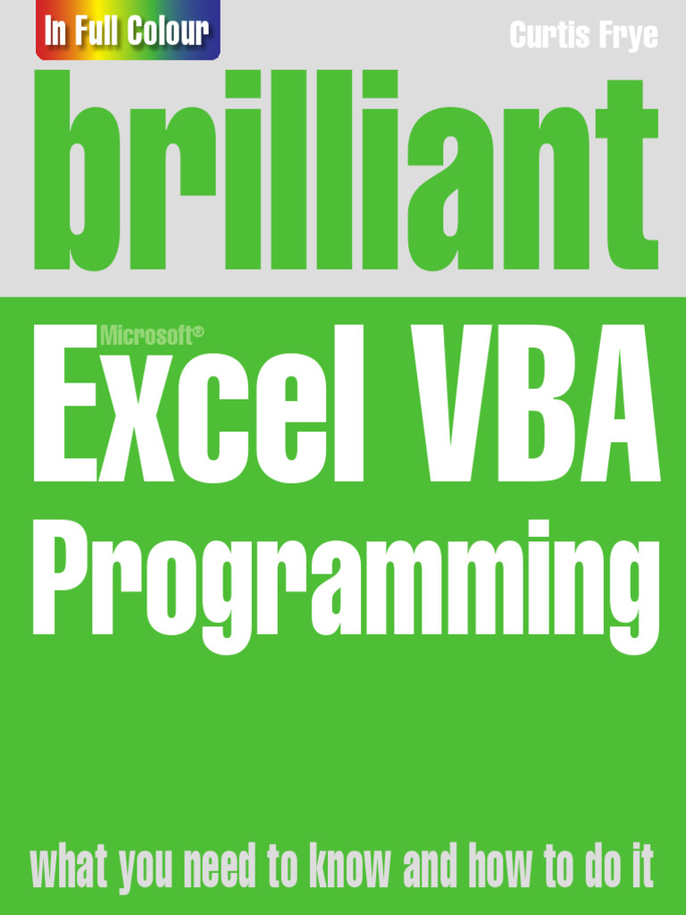 Brilliant Excel VBA Programming. Ken Bluttman (Bluttman, Ken) (Z-Library) | PDF | Microsoft ...