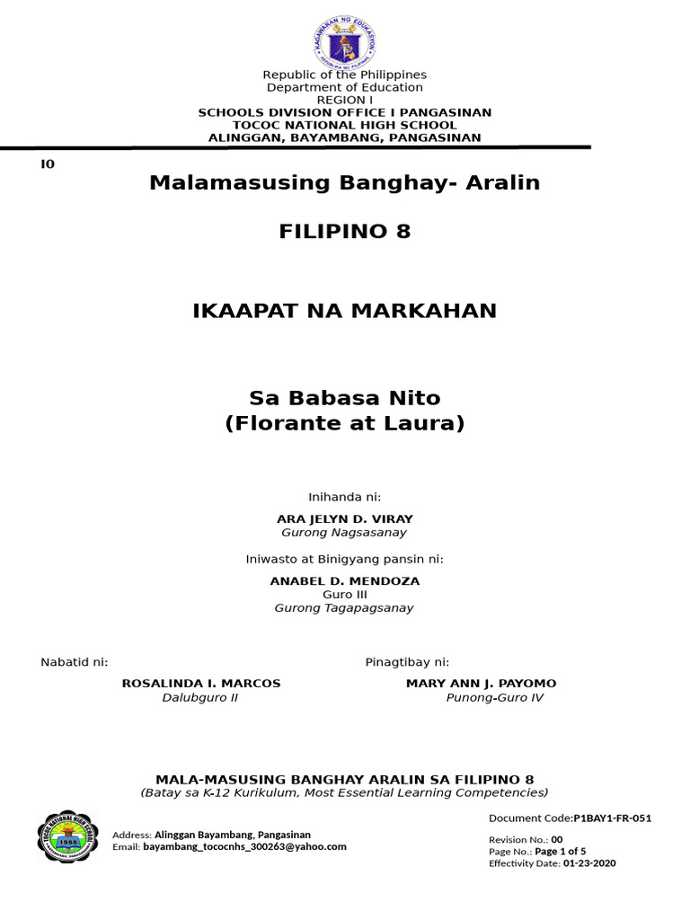 Sa Babasa Nito LP1 | PDF