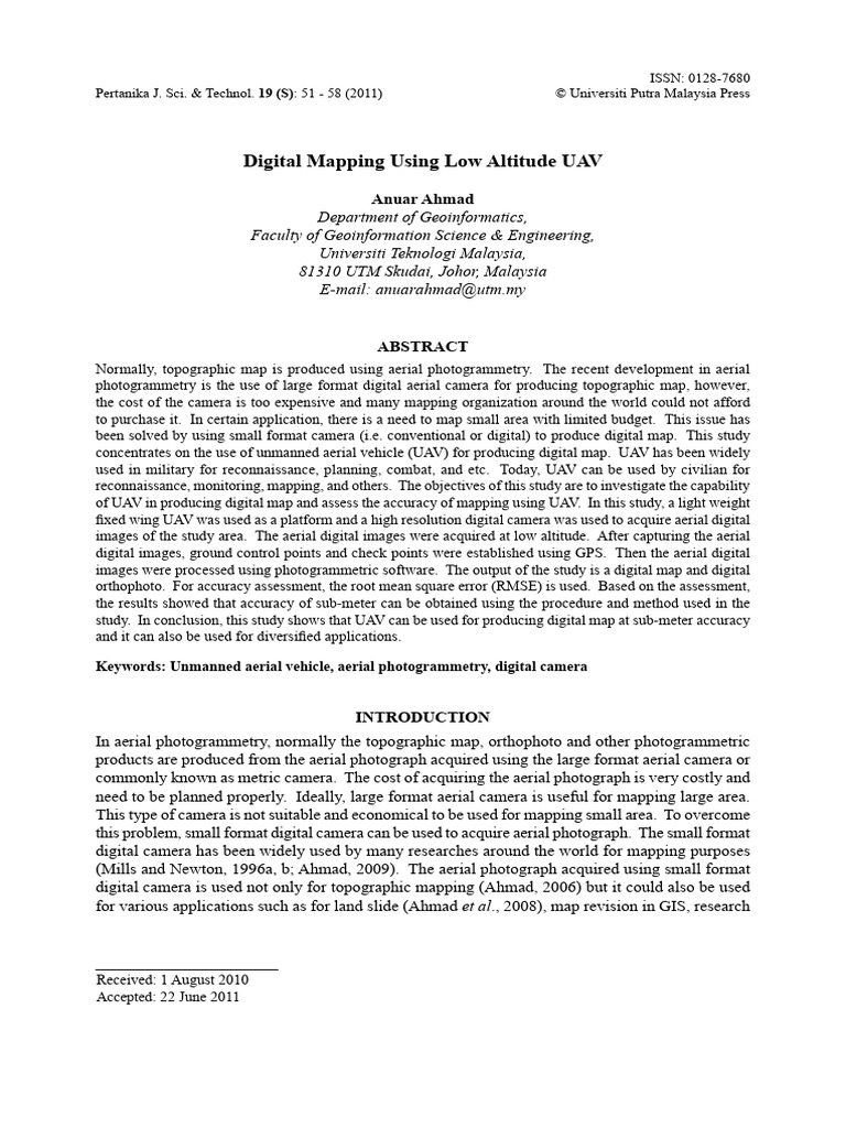 Digital Mapping Using Low Altitude UAV | PDF | Unmanned Aerial Vehicle ...