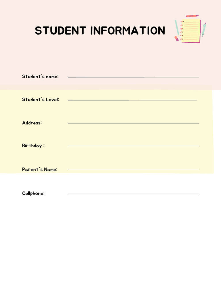 Pastel Printable Student Information Worksheet - 20250226 - 165716 ...