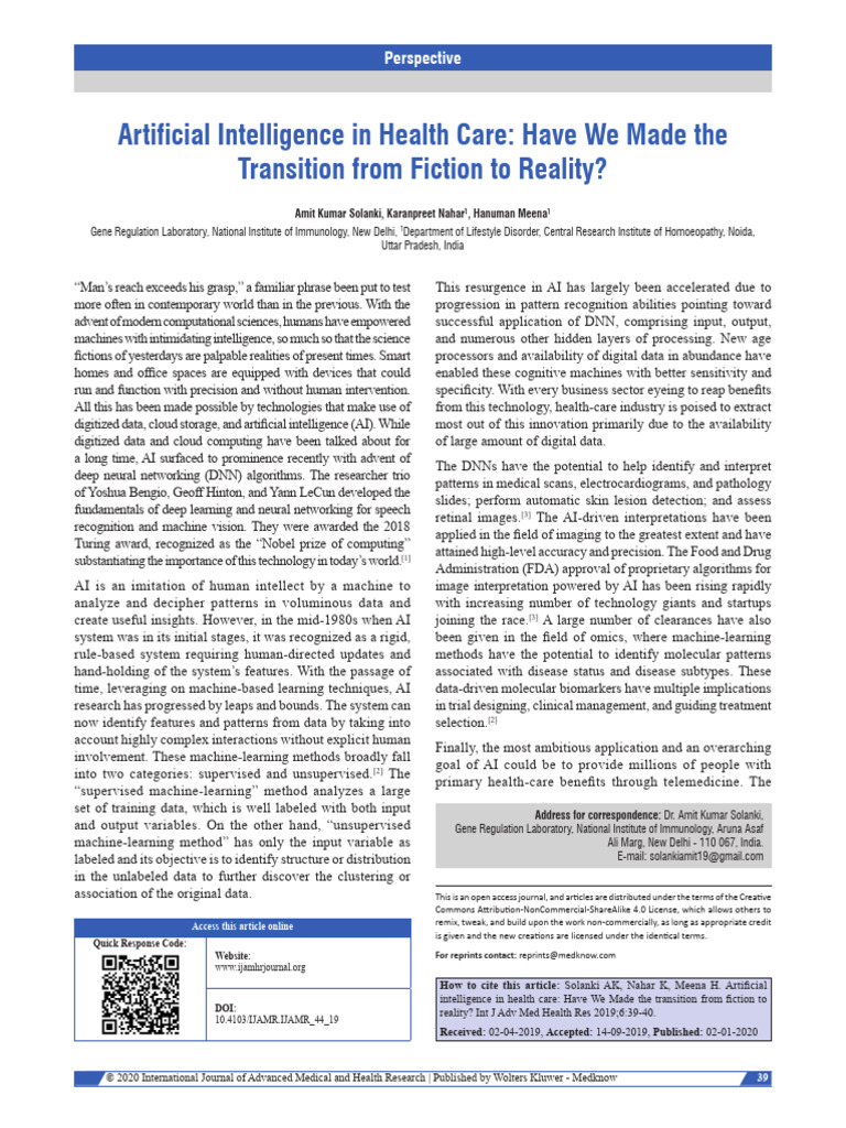 AI's Impact on Healthcare Innovations | PDF | Artificial Intelligence ...