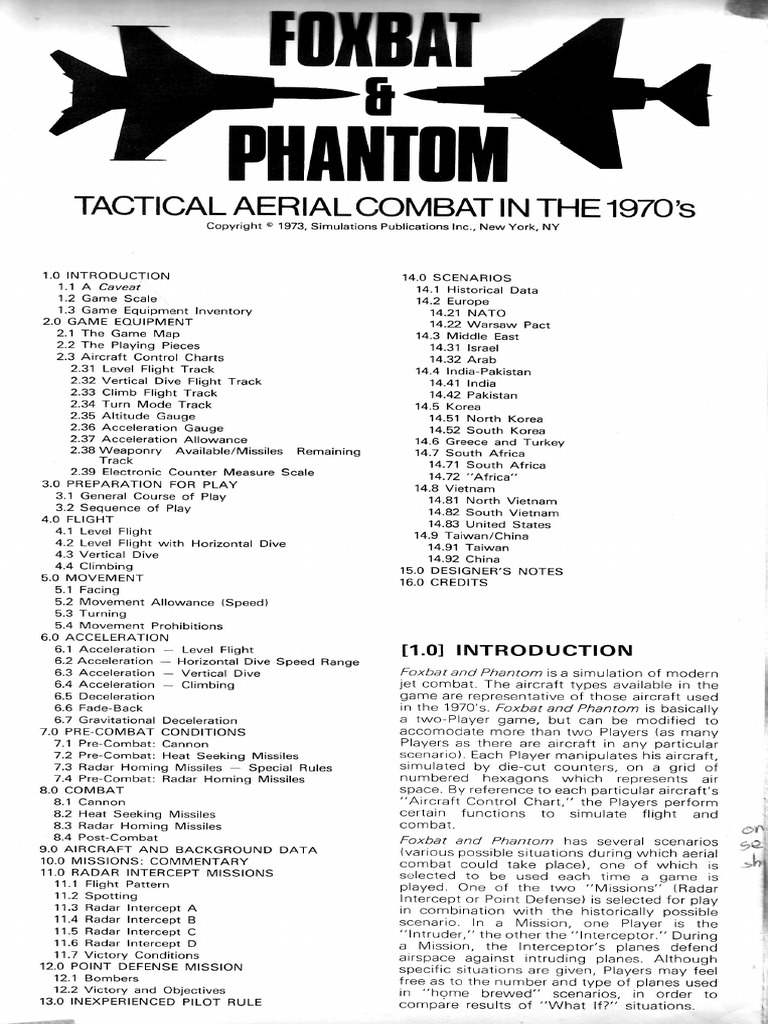 FOXBAT and PHANTOM omplete spi 1973 | PDF