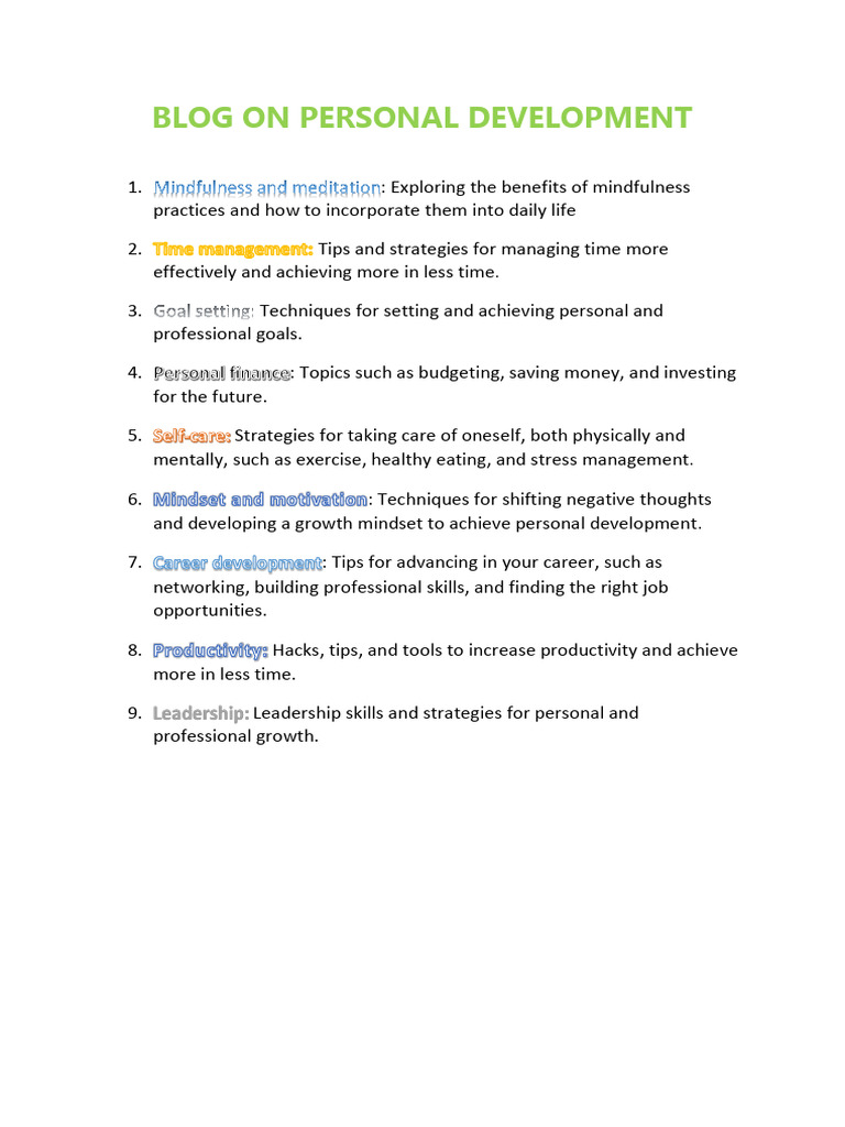 Personal Development Strategies Guide | PDF