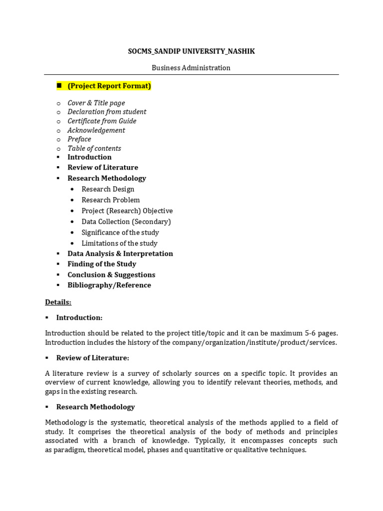 Project Report Format | PDF | Methodology | Scientific Method