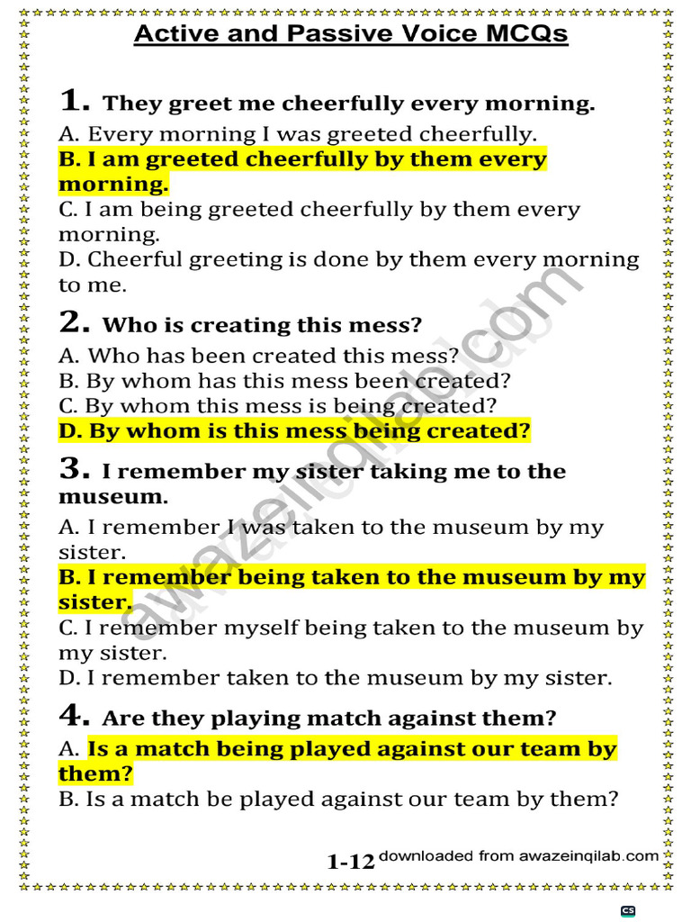 English Grammar MCQs (1) | PDF