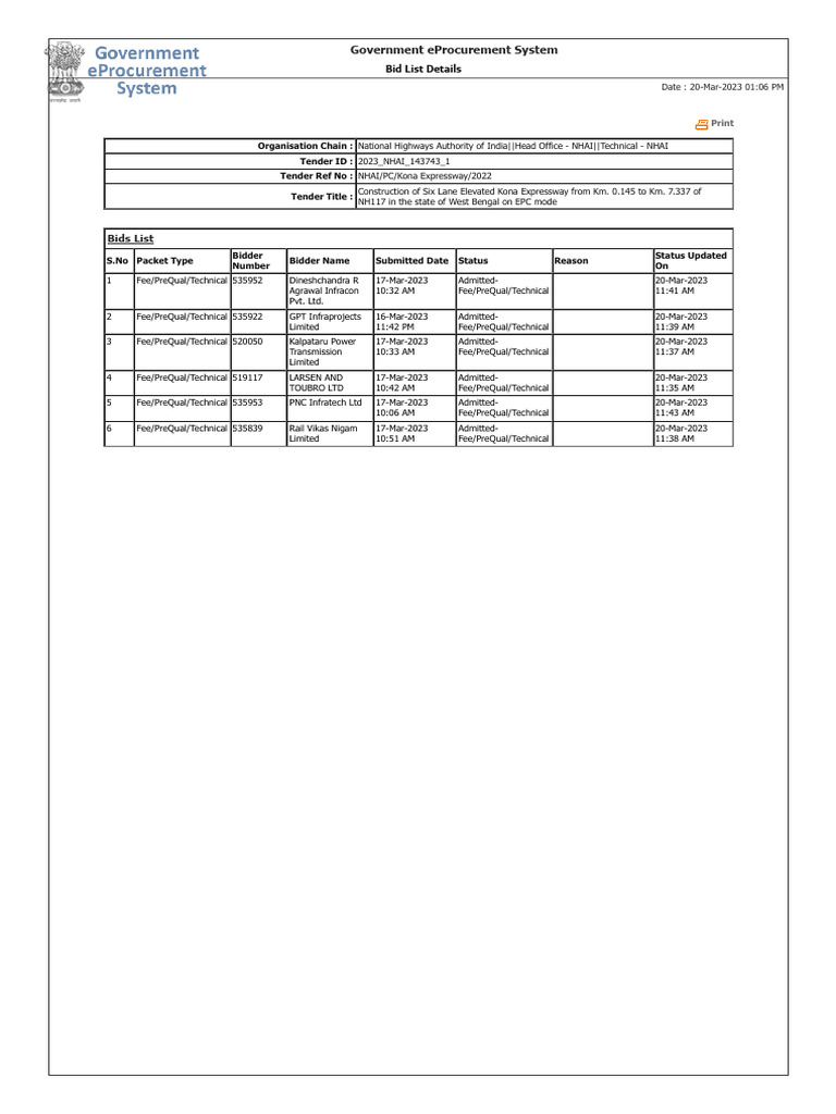Government Eprocurement System Kona | PDF | Road Infrastructure