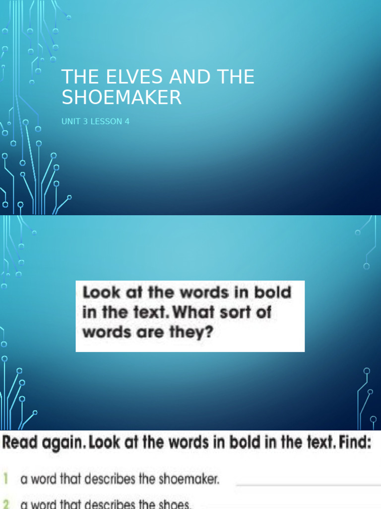 Elves and the Shoemaker Lesson 4 | PDF