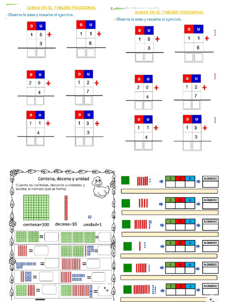 Decena y Centena Fichas | PDF