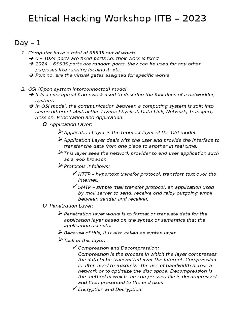 Ethical Hacking Workshop IITB | PDF | Computer Network | Security