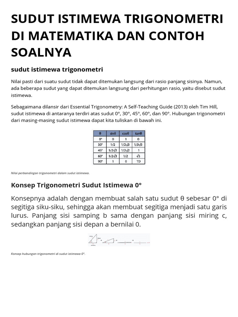 Sudut Istimewa Trigonometri 20250212 213543 0000 | PDF