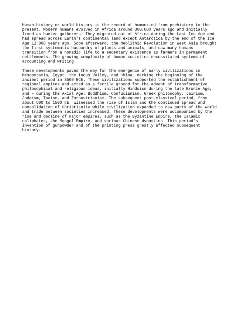 Human History or World History Is T | PDF