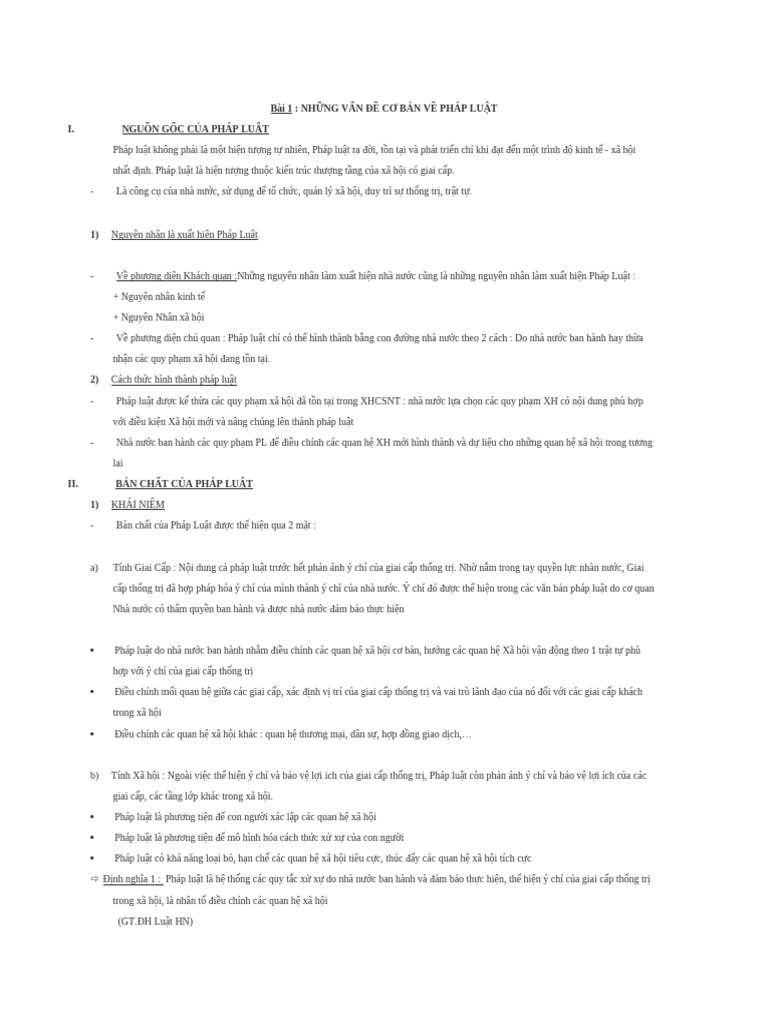 Bai 1 Nhung Van de Co Ban Ve PL | PDF