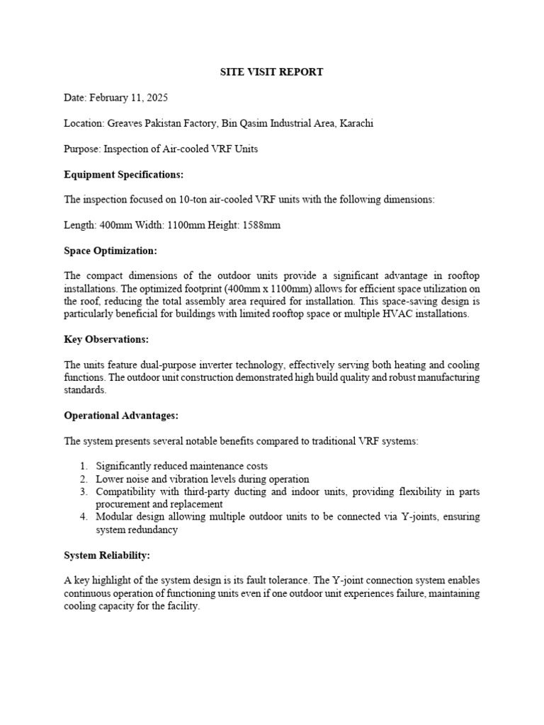 Air Cooled Factory Visit Report | PDF