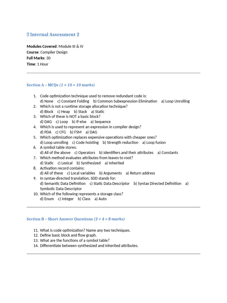GHITM Puri Compiler Design Int2 | PDF