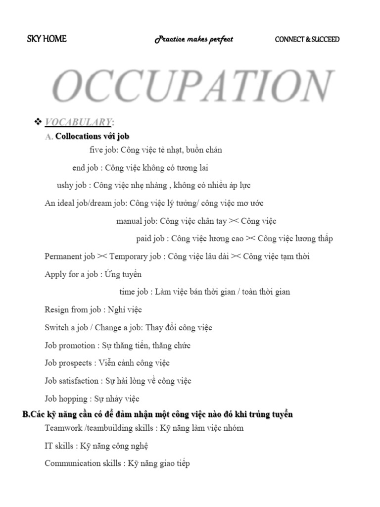 Lesson 11 - Occupation | PDF