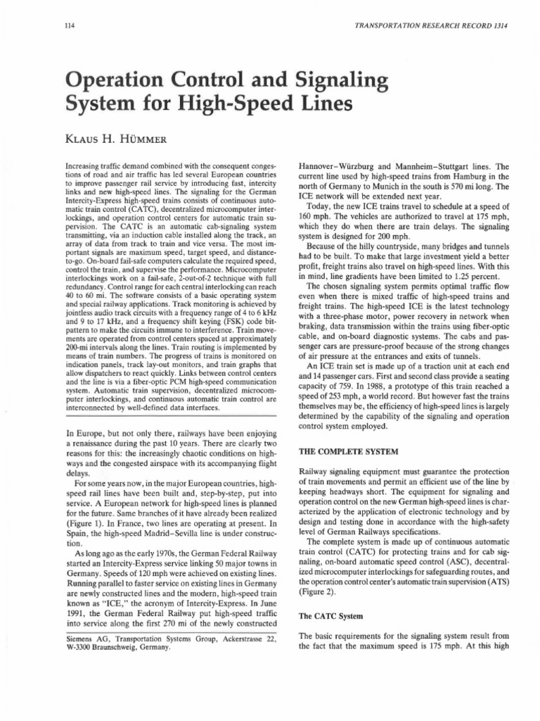 High-Speed Rail Signaling Systems | PDF | Train | Rail Transport