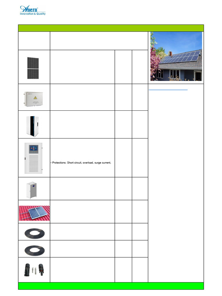 58KWH) Anern 15KW Off-Grid Solar Power System Quotation | PDF ...