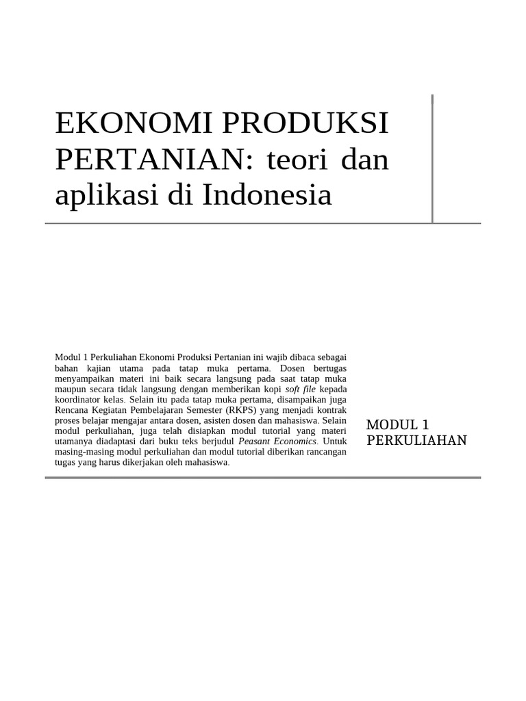 Modul Final Ekopro 1 | PDF