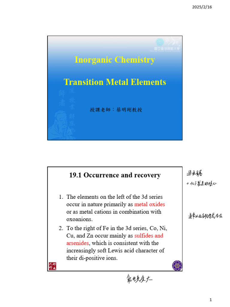 TransitionMetalIntro Ch19-Shriver | PDF | Coordination Complex | Ligand