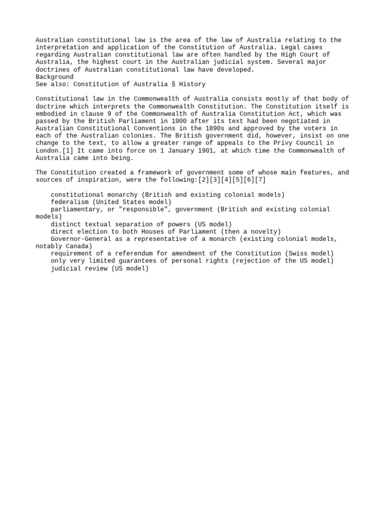 Australian Constitutional Law Is TH | PDF
