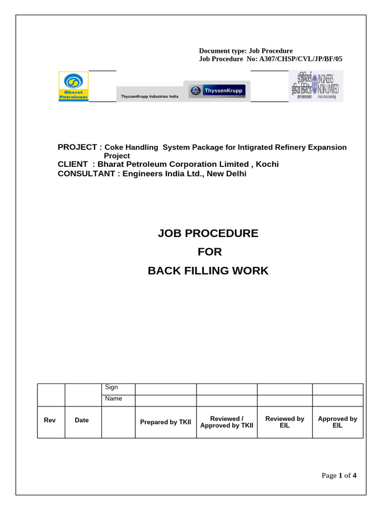 05-For Back Filling Work | PDF