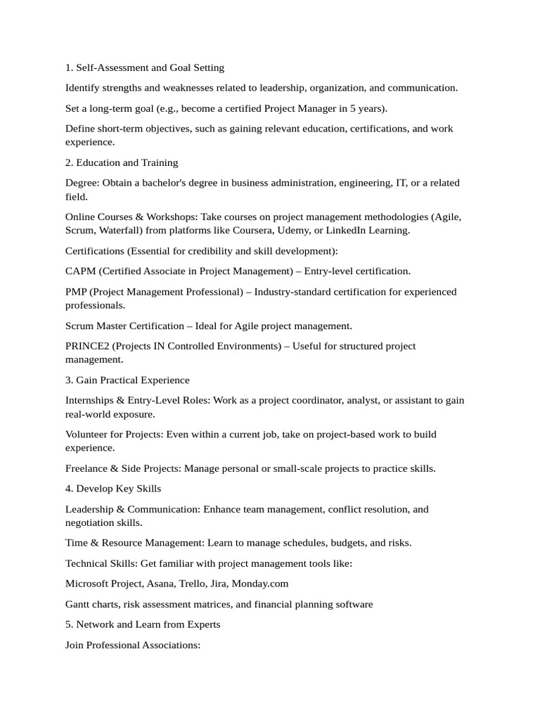 Project Management Career Guide | PDF