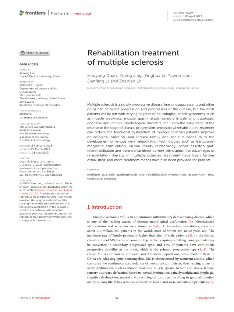Multiple Sclerosi 123mf | PDF | Multiple Sclerosis | Physical Therapy
