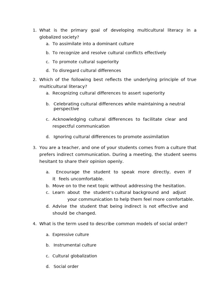 BENLAC Group 2 Globalization and Cultural and Multicultural Literacy ...