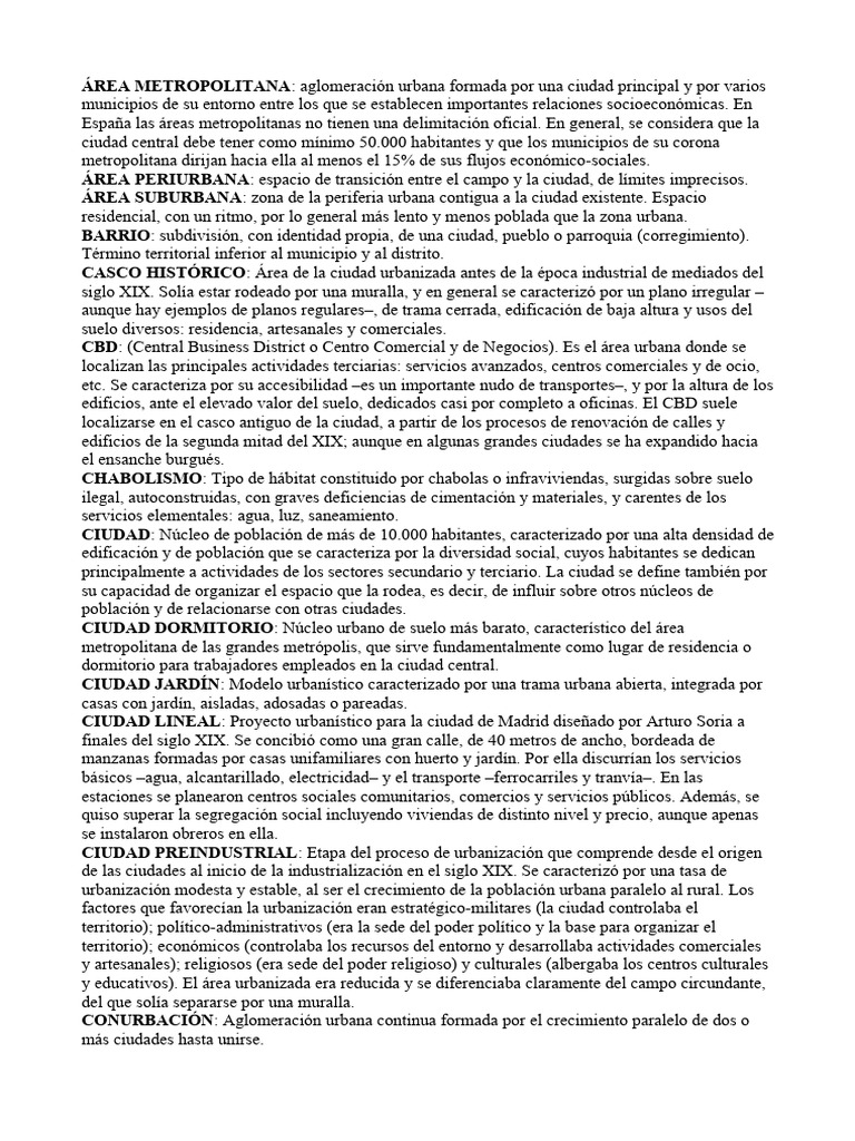 Vocabulario CIUDAD | PDF | Ciudad | Área urbana