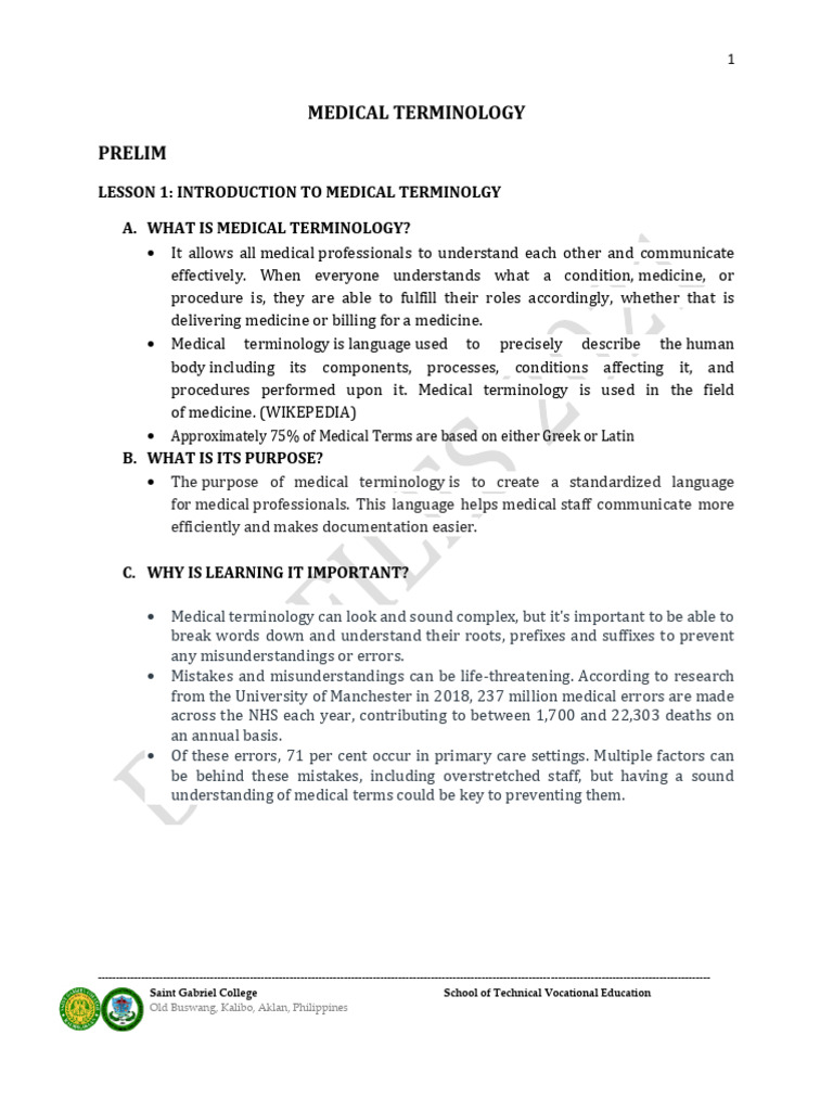 Understanding Medical Terminology Basics | PDF