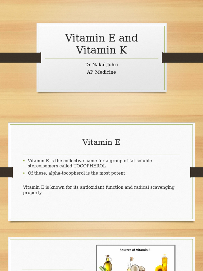 Vitamin E and Vitamin K | PDF | Vitamin E | Bleeding