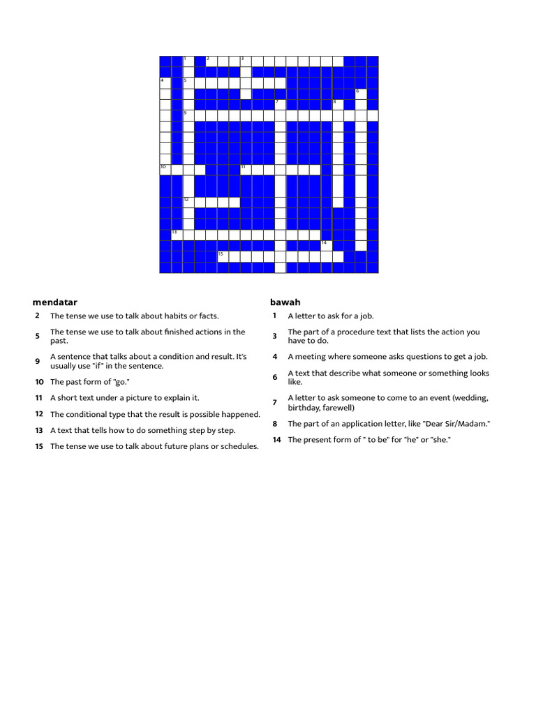 Kunci Jawaban TTS Bahasa Inggris | PDF
