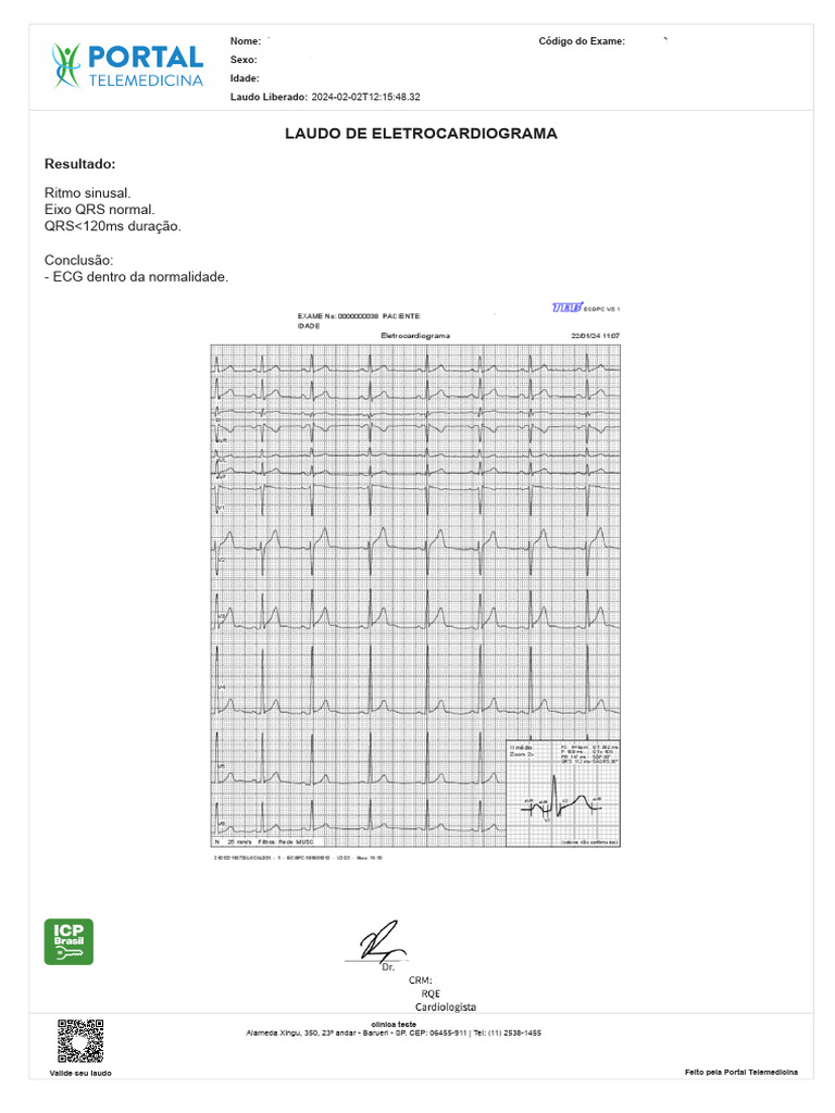 Modelo de Laudo - Ecg | PDF