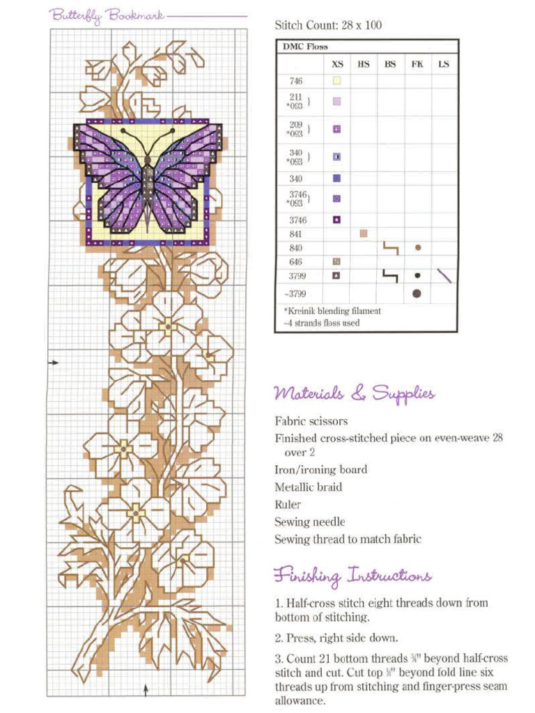 Bookmark 20 Cross Stitch Pattern | PDF