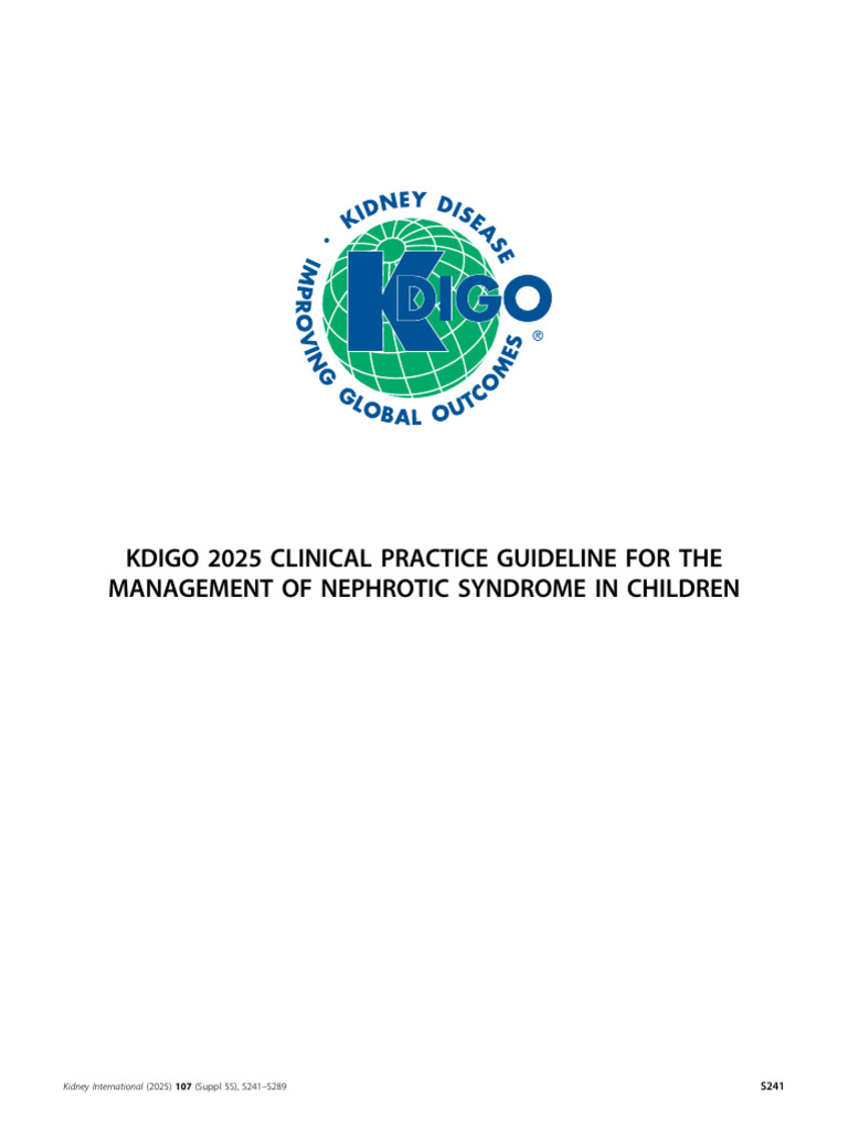 Kdigo 2025 Guideline For Ns in Children | PDF | Chronic Kidney Disease | Creatinine