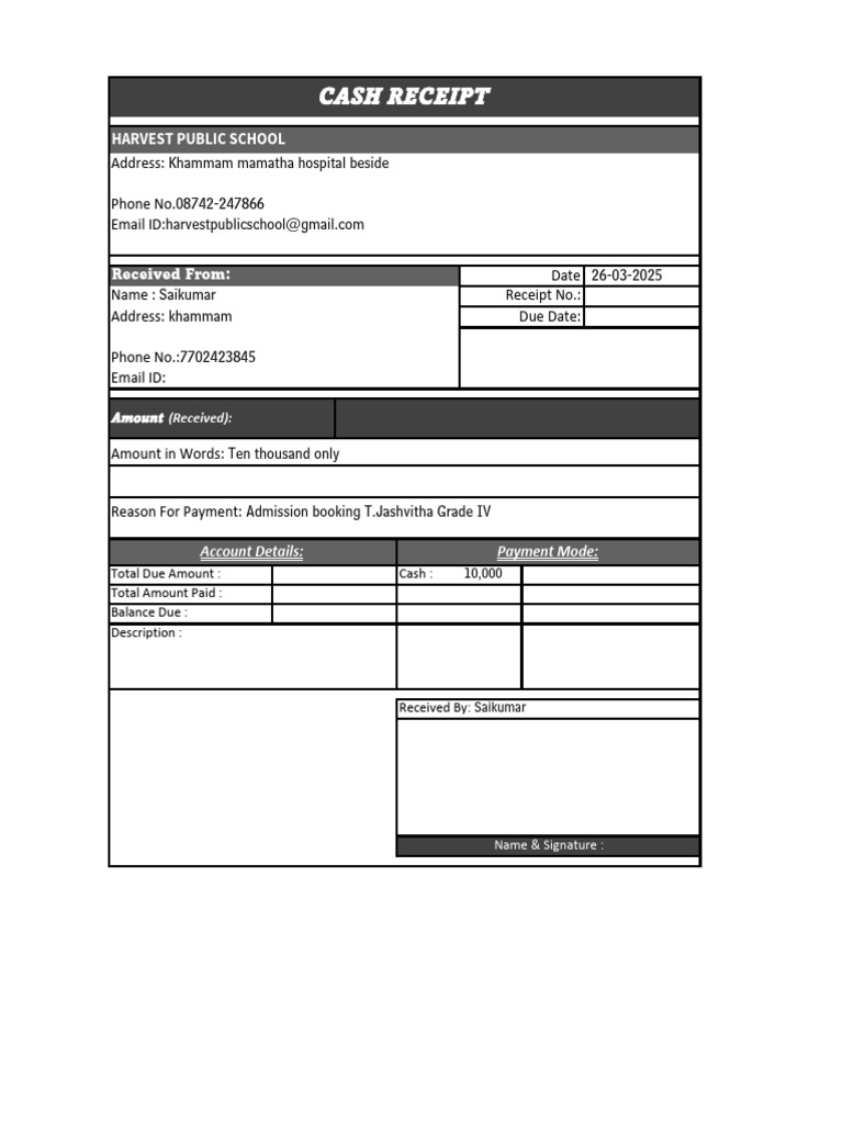 Cash Receipt Format PDF 6 | PDF