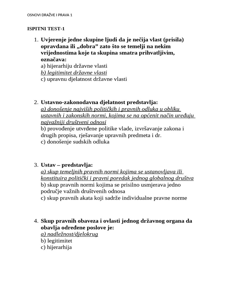 Osnovi Drzave I Prava 1 | PDF