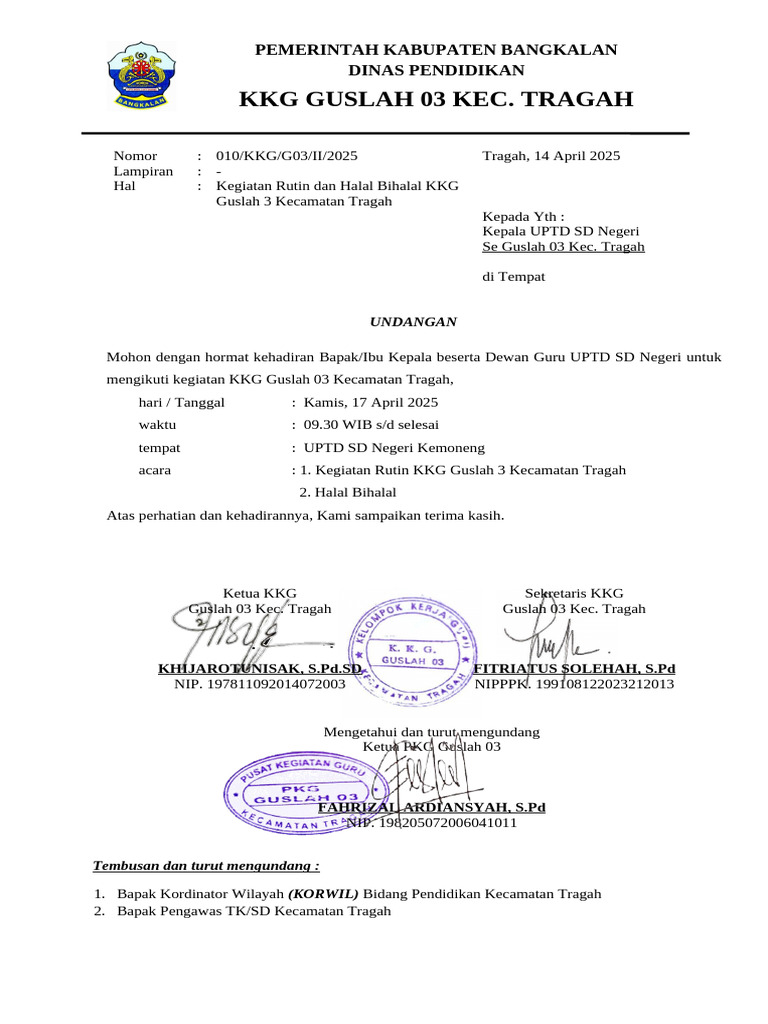 Undangan KKG (2) | PDF
