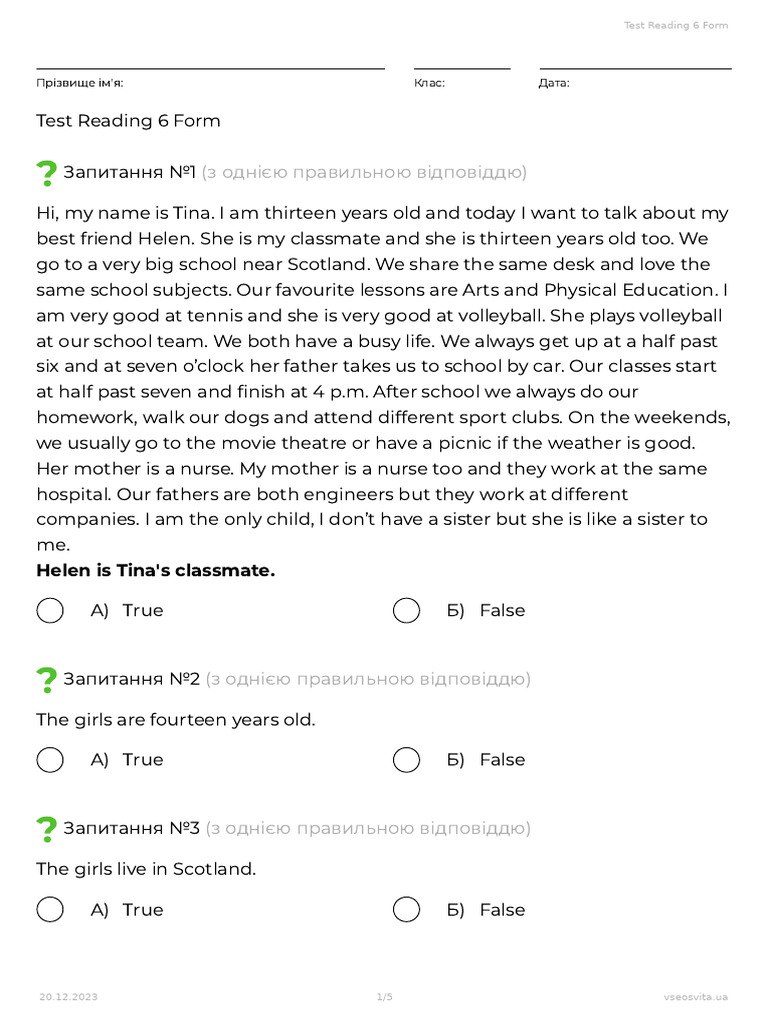 Test Reading 6 Form 20231220 235136 | PDF