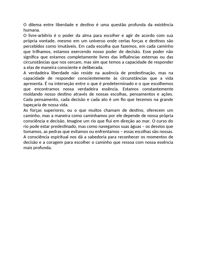 Liberdade e Destino: O Poder da Escolha | PDF