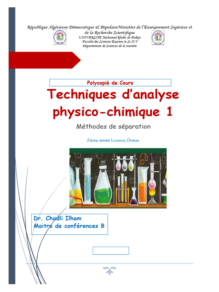 Méthodes d'Analyse Physico-Chimique | PDF | Osmose | Chromatographie