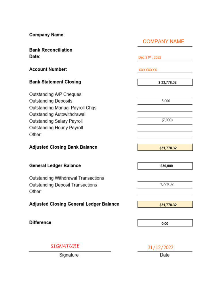 Bank-Reconcilliation-Sample | PDF