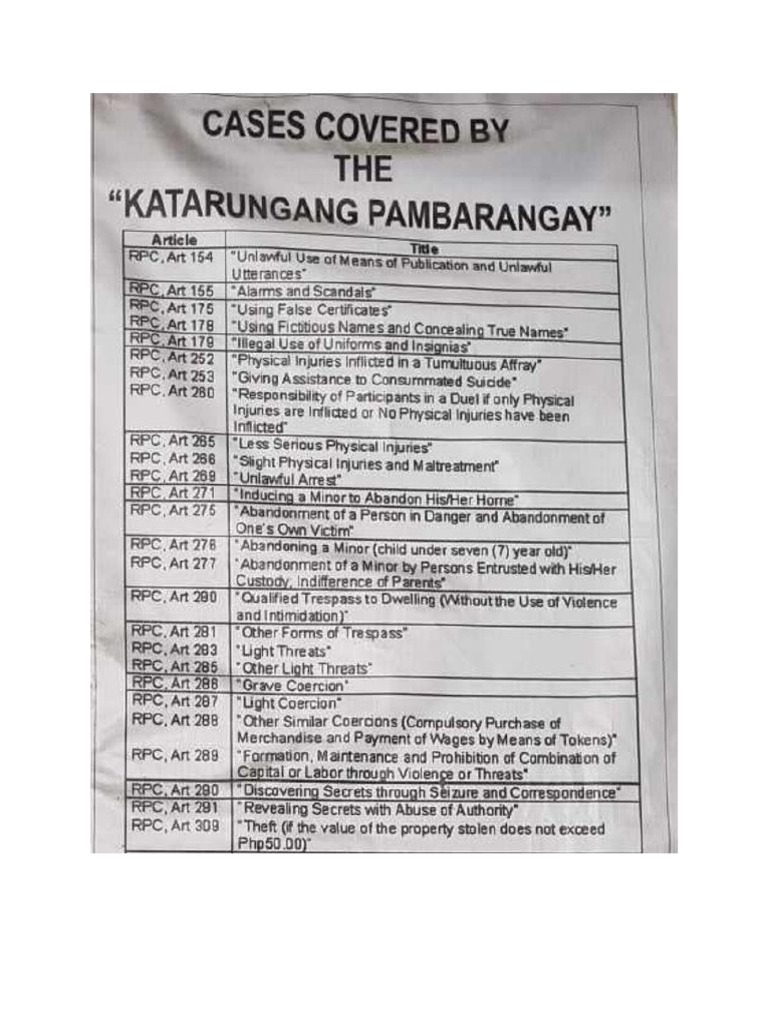Katarungang Pambarangay | PDF