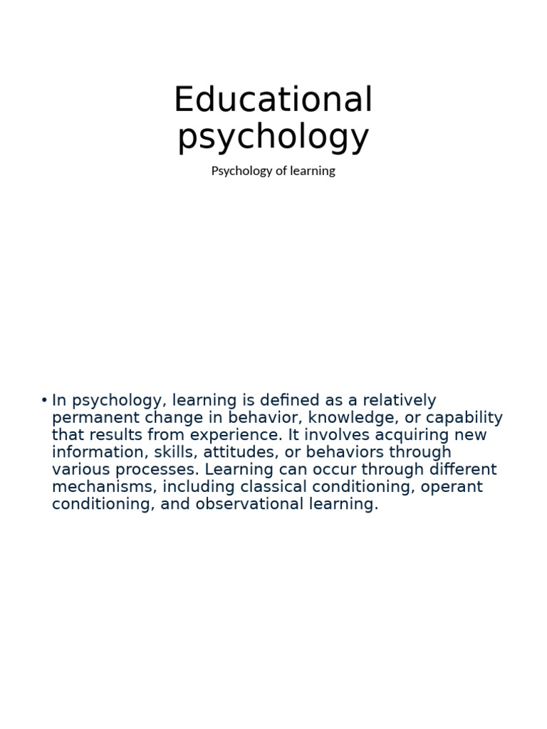 Educational psychology | PDF